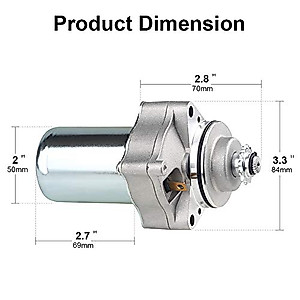 WATERWICH Starter Compatible with Tao Tao 125cc 110cc-50cc ATV Coolster Motor Coolster Four 4 Wheeler Chinese Pit Dirt Bike 4 Wheelers Go Karts Dune Buggy Sandrail Quad SSR Roketa