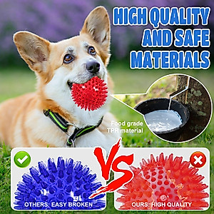 JLVAUVT Light Up Squeaky Dog Balls: Led Dog Balls for Aggressive Chewers Puppy Chew Toys for Teething - Spikey Dog Balls for Small, Medium, Large Dogs