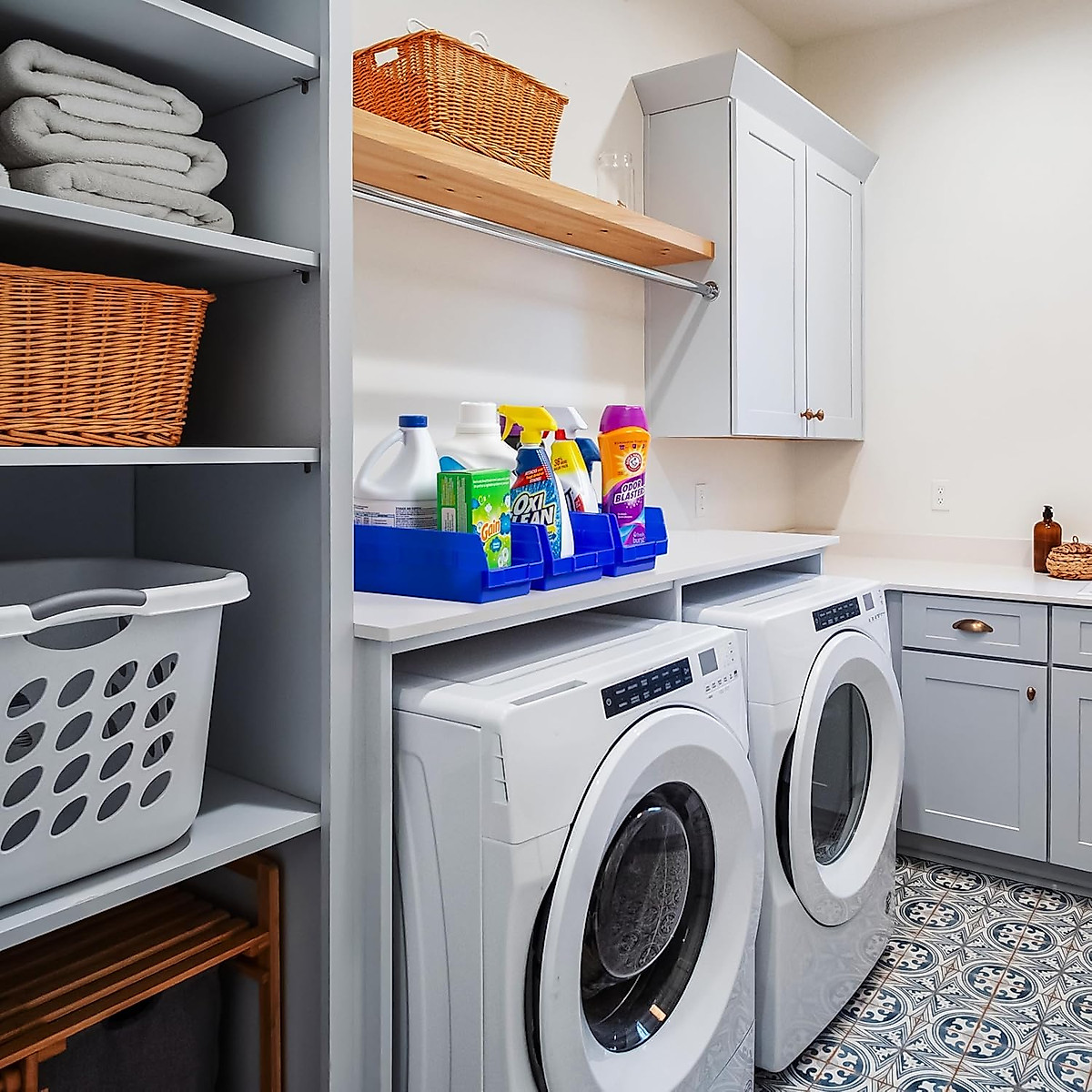 Akro-Mils 30130 Plastic Nesting Shelf Bin Box, (12-Inch x 6-1/2-Inch x 4-Inch), Blue, (12-Pack)