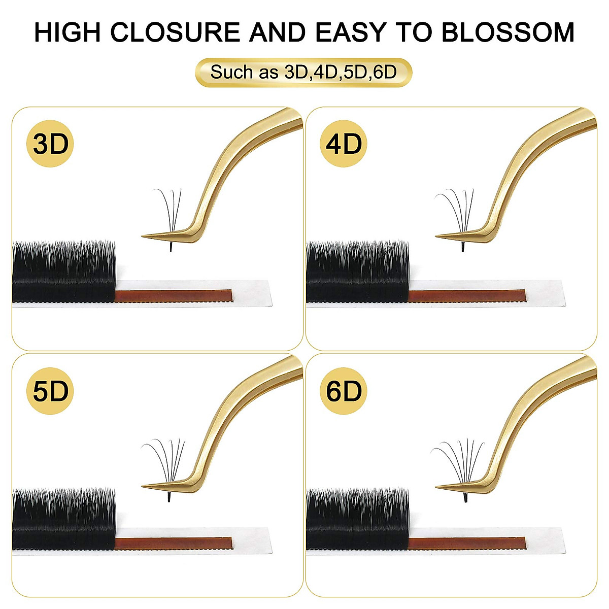 Volume Eyelash Extensions Tweezers Set 5 PCS,Stainless Steel Lash Tweezers Curved Precision Tweezers Application