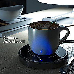 Smart Coffee Mug Warmer for Desk， Coffee Warmer Plate for Cocoa Tea Water Milk with Auto Shut Off After 6 Hours Feature， Cup Warmer for Office Desk Use，Heating Plate Candle Wax Warmer
