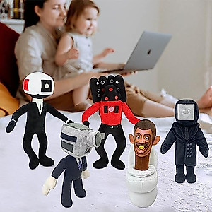 XIYASAVI Skibidi Toilet Plush Toy,11" Cameraman Plush,Speakerman Plush Stuffed Animal Plushies Doll,Collectible Gifts for Kids Fans Aldults Birthday (2PCS)