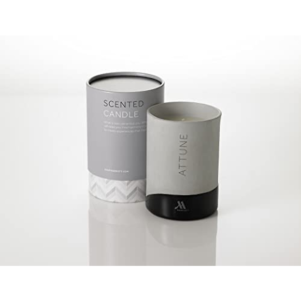 Marriott Attune Candle - Notes of Fuji Apple, Rose, and Cassis - Hand-Poured Soy Wax Blend in Gray Porcelain Jar