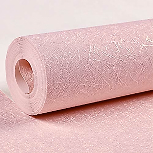 Cohoo Home Silk Pink Peel and Stick Wallpaper Self Adhesive Removable Pink Wallpaper Stick and Peel Pink Wall Paper Pink Contact Paper for Cabinets Bedroom Drawer Liner Wall Sticker 15.7" ×118"