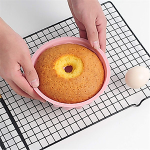 BesoAbrazo 6 Inch Bundt Cake Pan Nonstick Silicone Jello Fluted for Baking, Perfect Result Mini Mold Bundle, Set of 2, Blue