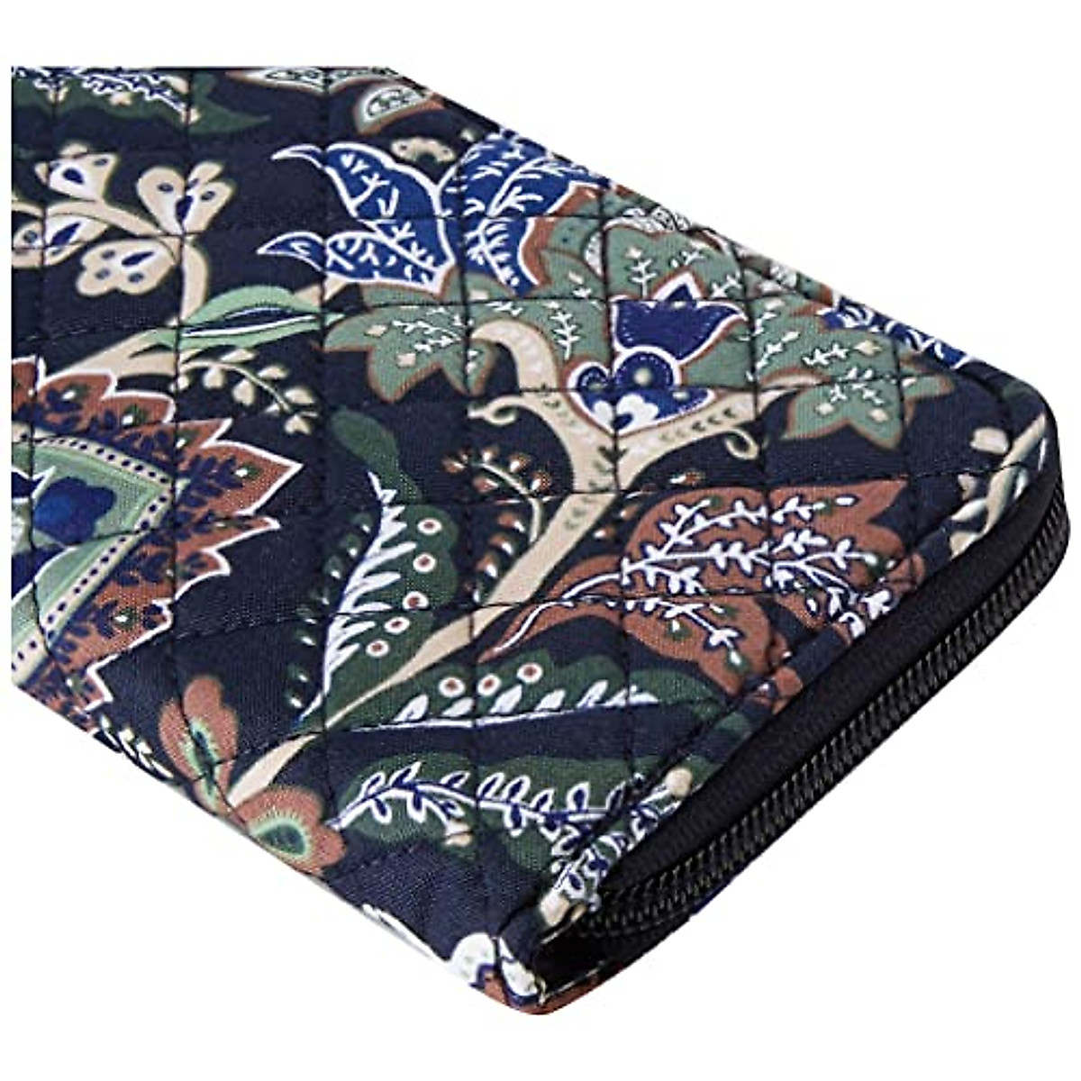 Vera Bradley Women's Cotton Accordion Wristlet With RFID Protection, Java Navy Camo - Recycled Cotton, One Size