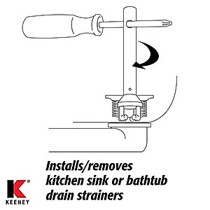 Plumb Pak K840-66 Kitchen and Bath Strainer Installation and Removal Tool, Silver