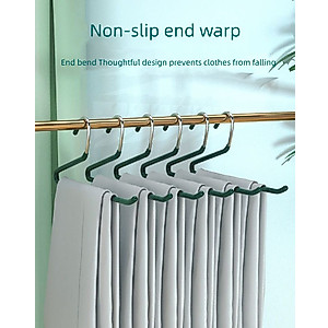 Goose Shaped Non-Slip Trouser Rack 13.8 * 4.3 inch (10 Pieces) Hanger, Thickened Stainless Steel Z-Shaped Hanger Suitable for Scarves/Ties/Accessories/Pants (Green)