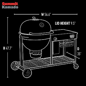 Weber Summit Kamado S6 Charcoal Grilling Center, Black