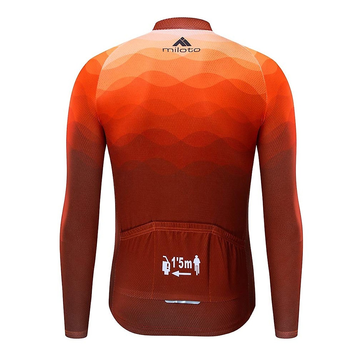 Uriah Men's Cycling Jersey Thermal Fleece Long Sleeve Reflective Copper Size XL(CN)