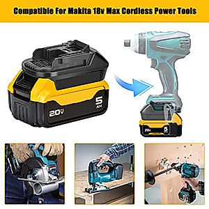 JYJZPB DM18M Battery Adapter with USB Charging Socket for Dewalt 20V Battery & Milwaukee M18 18V Lithium Battery Converter to Makita 18V BL1830 BL1840 BL1850 Cordless Tools Use
