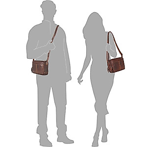 Voyager Double Zippered Crossbody Bag #7195 (Brown)