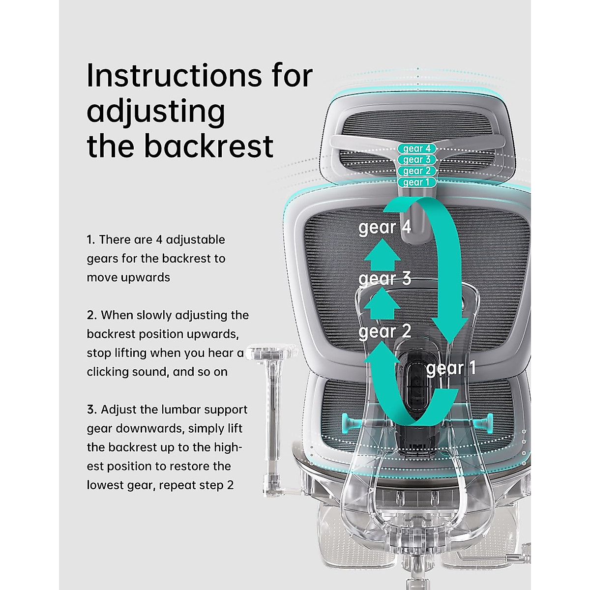 Hbada Ergonomic Office Chair with 3D Adjustable Armrests, Adjustable Lumbar Support High Back for Computer Chair, Big and Tall Mesh Office Chair, Home Office Desk Chairs White