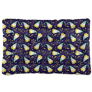 Coikll Cute Christmas Gnome Pet Bed Pad Soft Dog Bed Mat with Anti-Slip Bottom, Machine Washable Crate Pad Mattress for Dog Sleeping- 24 * 18inches