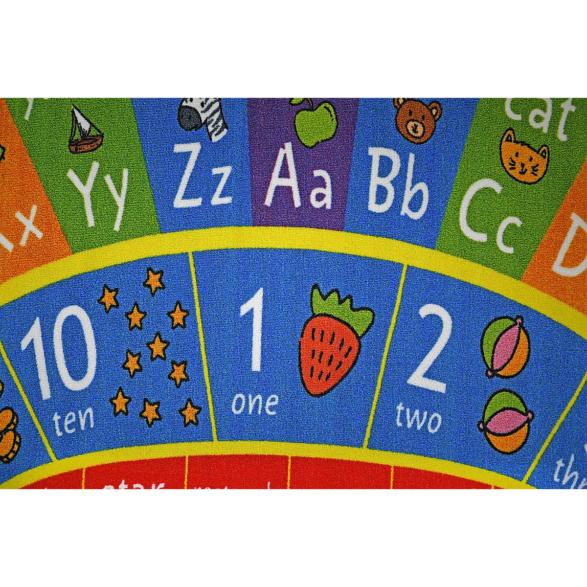 KC Cubs Playtime Collection ABC Alphabet, Numbers and Shapes Educational Learning & Game Area Oval Rug Carpet for Kids and Children Bedrooms and Playroom, Multicolor, 7' 8" x 9' 10'' (KCP010033-8x10)