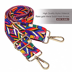 Wide Shoulder Strap Replacement Crossbody Bag Removable Guitar Style Multicolor Canvas Crossbody Strap for Handbags