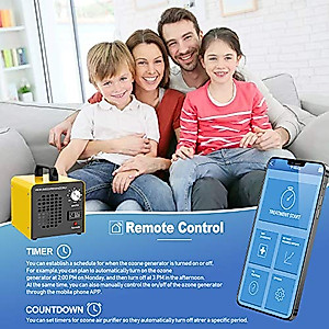 Commercial Ozone Generator 10000mg/h Remote Control Timing Ozone Machine Odor Eliminator Industrial O3 Ozone ionizer purifiers Deodorizer Ozonator for Rooms, Car, Home, auto, Smoke, Cars and Pets