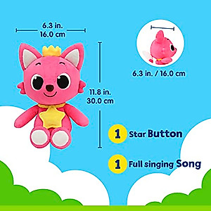 Pinkfong Singing Plush Toy, 11" Stuffed Animal Toys, Interactive Musical Baby Toys for Toddlers, Gifts for Boys & Girls