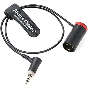 Low-Profile Audio-Cable for Sennheiser-EK-2000 XLR 3-Pin Male to Locking-3.5mm-TRS Right-Angle Balanced Cable for Sound Devices 633 688 Zaxcom Zoom Alvin's Cables Red