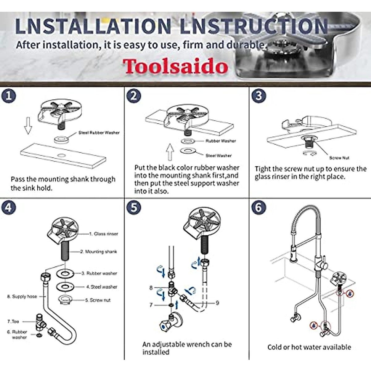 Metal Glass Washer For Kitchen Sink,360 Rotate sprayer, Glass Cleaner For Sink, Glass Cleaner Sink Attachment,Bottle Washer For Sink,Cup Washer Sink Attachment,cup rinser for sink,cup washer for sink