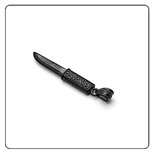 Fusamk Fashion Titanium Steel Dagger Tag Pendant Knife Necklace(1_Black Knife)