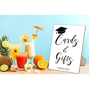 Gifts and Cards Sign with Stand,Modern Graduation Sign,Graduation Decorations Class of 2024,Table Toppers,Artwork Home Shelf Wall Decoration,Graduation Party Supplies Favors Gifts,Farewell Gift,2