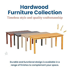 ECR4Kids 24in x 48in Rectangular Hardwood Table with 22in Legs, Kids Furniture, Honey