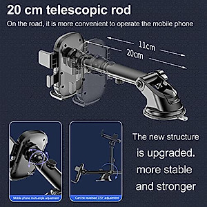 Amiss Universal Car Cell Phone Holder Stand Mount, [Super Suction Cup] Dashboard/Windshield/Vent, Automobile Cradles, Car Interior Accessories, Fit for iPhone 11/12 & Samsung & All Cell Phones - Black