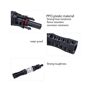 Solar PV Connector IP67 Waterproof Dustproof High Temperature Resistance, DC1500V for Photovoltaic Panels (7A)