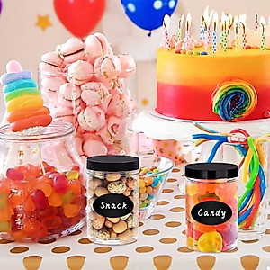 Eupako 12 Pack Plastic Jars with Lids 8 OZ - Empty Clear Cosmetics Containers with Pen and Labels, Round Small Plastic Jars with Screw On Lids for Slime, Makeup, Butter, Cream, Lotion, Pot, Dry Food