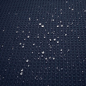 No Hooks Required Waffle Weave Shower Curtain with Snap in Liner - 71W x 74H,Hotel Grade,Spa Like Bath Curtain,Navy