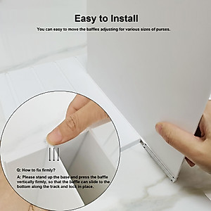 PHOJEWI Purse Organizer for Closet, Shelf Dividers for Closet Organization Adjustable White Plastic Handbag Organizers for Closets Purse Storage Organizer