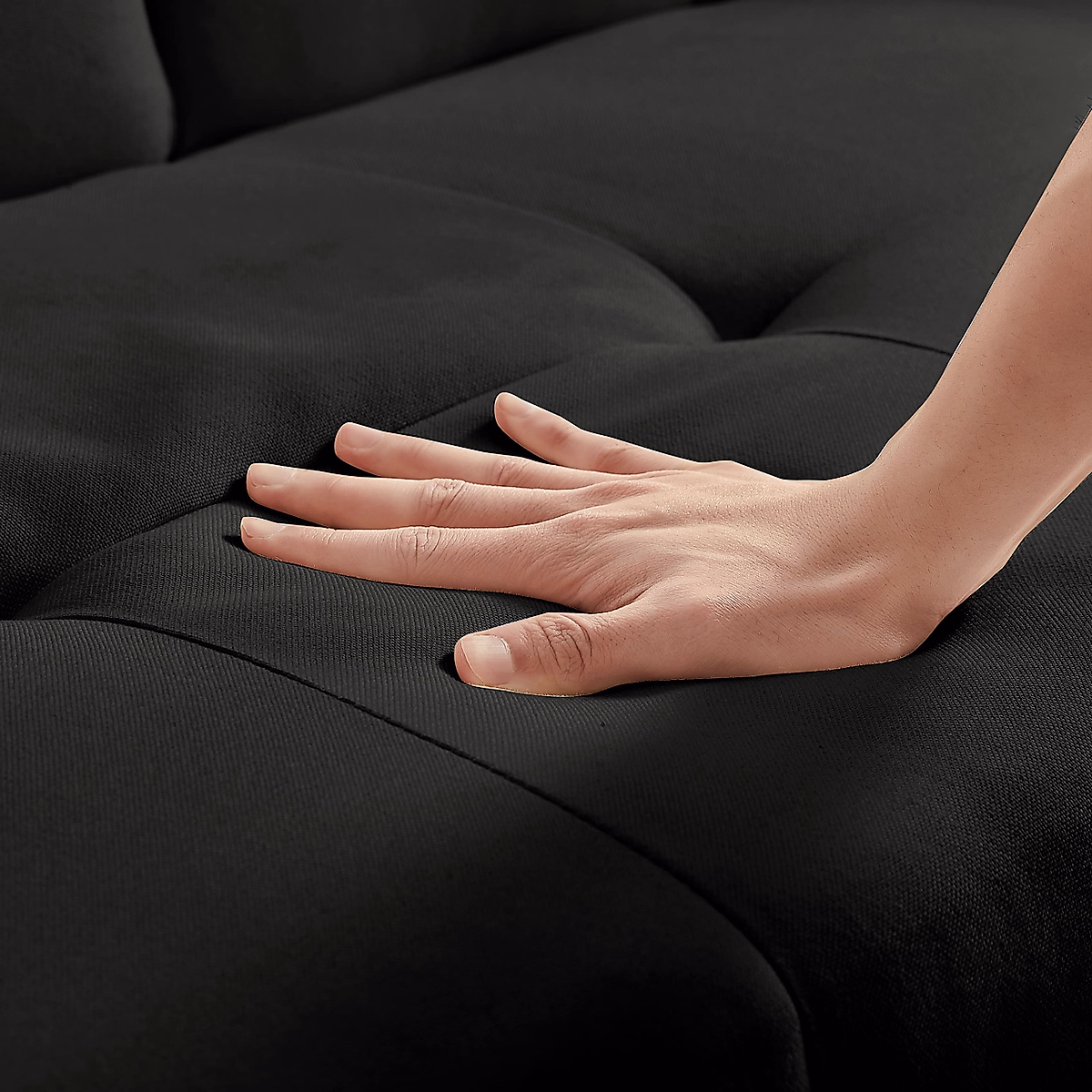 Foldable Convertible Sleeper Sofa Bed with 2 Cupholders,Versatile Futon Couches with Pillow-top Armrest and Sturdy Legs, Two Seater Tufted Comfy Sofa & Couches for Living Room, Bedroom, Small Space