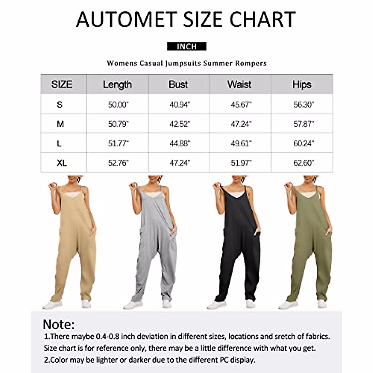 AUTOMET Beach Vacation Fashion Outfits 2023 Casual Jumpsuits for Women Trendy Spring Summer Clothes Rompers Loose Overalls Jumpers