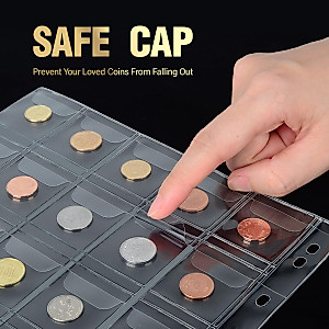 Silph PLC Coin Collection Book Holder for Collectors, Coin Album Binder Storage Box Case for Money Currency Collection Supplies - [300 Coins Pockets+30 Bills Pockets]