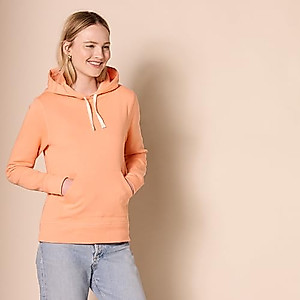 Amazon Essentials Women's Regular-Fit Fleece Pullover Hoodie (Available in Plus Size), Melon Orange, Medium