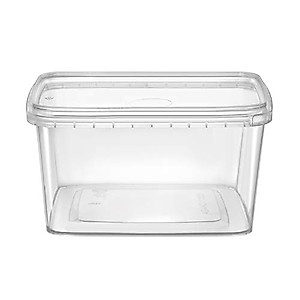 32-oz. Square Clear Deli Containers with Lids | Stackable, Tamper-Proof BPA-Free Food Storage Containers | Recyclable Space Saver Airtight Container for Kitchen Storage, Meal Prep, Take Out | 20 Pack