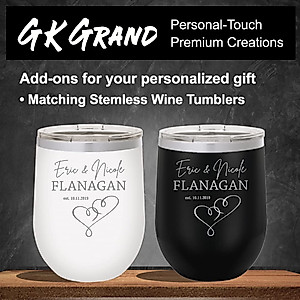 Personalized Cutting Board Wedding Gift Beautifully Engraved Heart Design Walnut Maple Cherry Customized Bride Groom Unique Display Newlywed Couple Marriage Parents Anniversary Housewarming Christmas