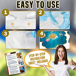 Insnug Epoxy Resin Kit Supplies - Resin for Silicone Molds, Resin Molds Tumbler Jewelry Making Kit, 32 oz Clear 2 Part Arts & Crafts Silcone Molder Keychain Hardener Casting Molds