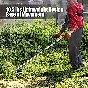 LawnMaster Red Edition GT1644 Electric String Trimmer 10 Amp 16-Inch Corded Grass Trimmer Lightweight with Shoulder Strap