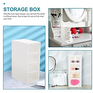 Cabilock Box Jewelry Storage Box Office Storage Cabinet Makeup Container Makeup Organizer Drawer Makeup Storage Case Cosmetic Organizer Drawer Desktop Storage Dog Plastic White Accessories
