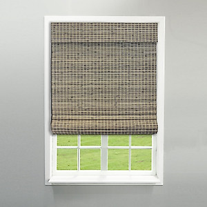 Radiance Cordless Bamboo Roman Shades for Windows - Flatstick Bamboo Blinds for Reduce Bright Light - Bamboo Roman Shades for Home & Offices - Driftwood - 36" W x 64" L - (2208862E)