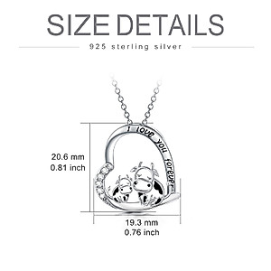MISTBEE Mothers Day Gifts for Mom Women Cow Gifts for Women 925 Sterling Silver Cow Necklace Pendant Cow Jewelry Gifts for Mother Her
