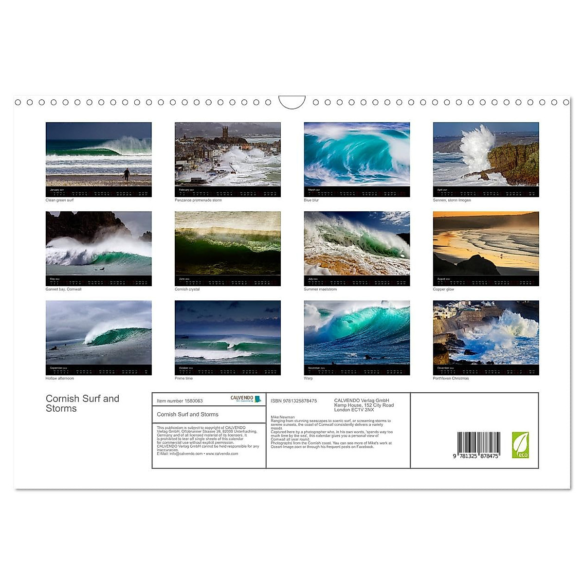 Cornish Surf and Storms (Wall Calendar 2024 DIN A3 Landscape), CALVENDO 12 Month Wall Calendar