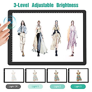 comzler Light Board, A4 Tracing Light Box, Magnetic Light Pad, Light Table for Tracing, LED Light Drawing Board, Sketch Pad LED Light Drawing Pad, Cricut Light Pad, Dimmable Brightness