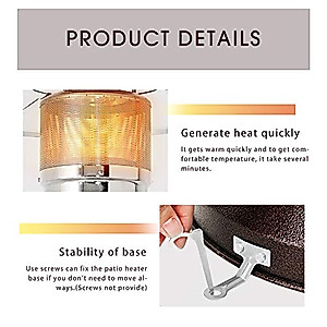 Patiomore Outdoor Propane Heater Patio Tall Standing Heater, 48000 BTU, Smooth Black