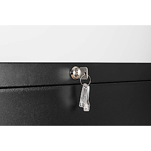 Modern Metal Lateral File Cabinet with Lock, Locking Wide File Cabinet with Large Drawer, Large Deep Storage Cabinet Locked by Keys for Home Office Letter/Legal/F4/A4 Size (Black2)