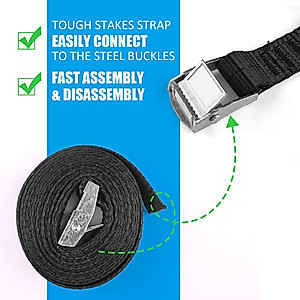 Heavy Duty Trampoline Stakes Anchors High Wind,Galvanized Steel Trampoline Anchors Kit for 15ft,14ft,12ft,10ftTrampoline,15.8inch Ground Anchors Trampoline Accessories