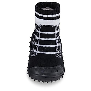 Baby Boys Slippers - Baby First Walking Non Skid Slipper Socks - Premium & Comfortable Toddler House Slippers, Kids Essentials - Black Shoe - 18 M