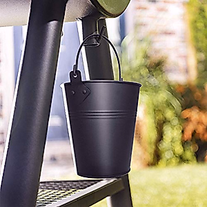 QuliMetal Drip Bucket and 15-Pack Disposable Foil Liners for Oklahoma Joe's, Trager, Pit-Boss, Z Grill, Camp Chef, Grill Grease Bucket Fits Most Offset Smokers, Black